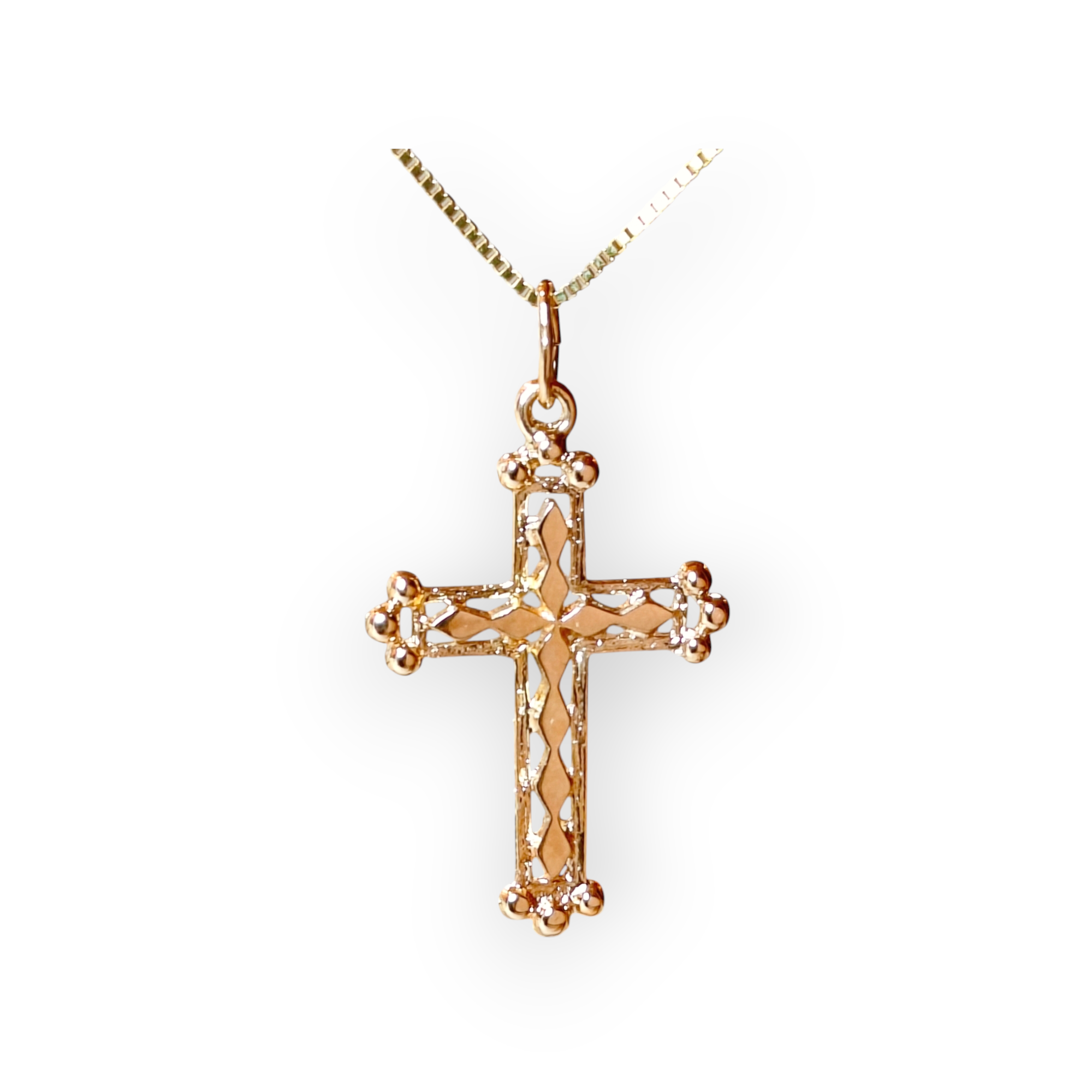 Kotimainen koristeellinen 14k kultaristiriipus 25mm, second hand ...